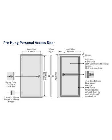 PA Doors for Sheds and Garages - Durable Personal Access Doors